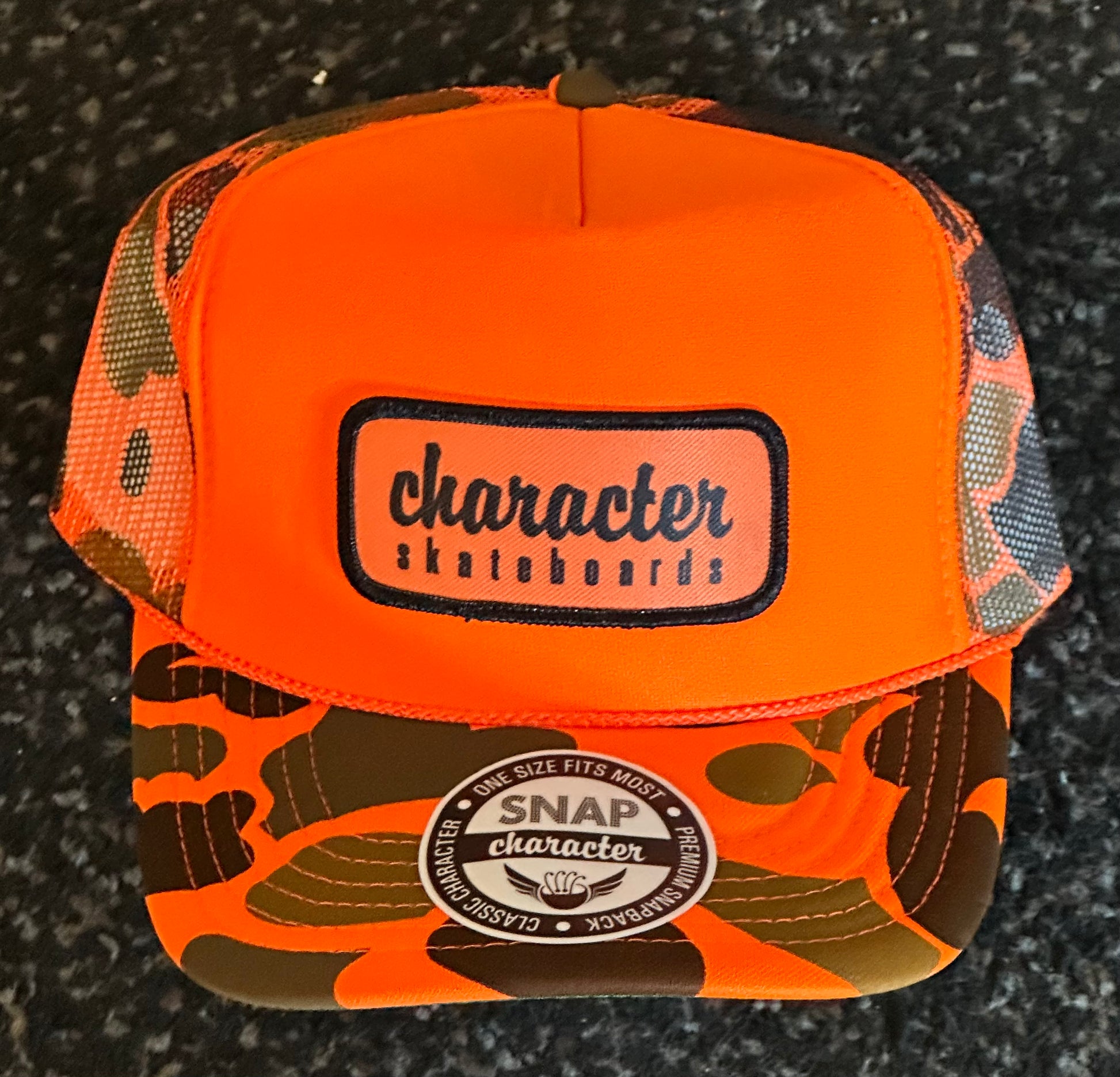 Character - Snapback Hat (Hunter Orange Camp) – Asylum Skateshop